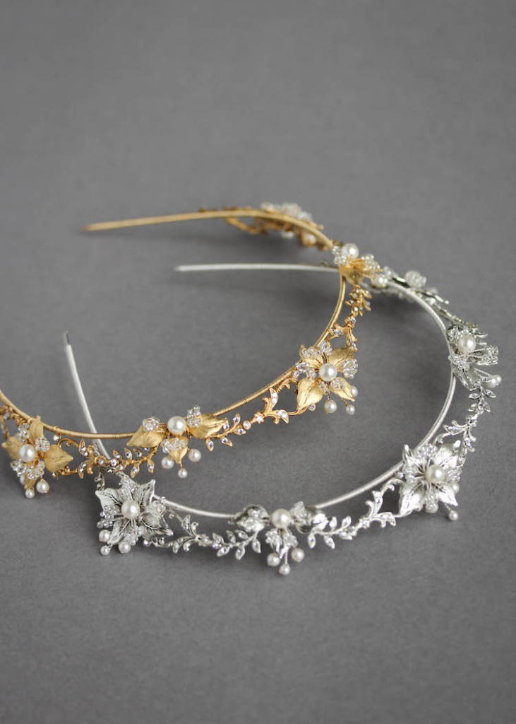 FLEUR | delicate silver bridal crown - TANIA MARAS BRIDAL