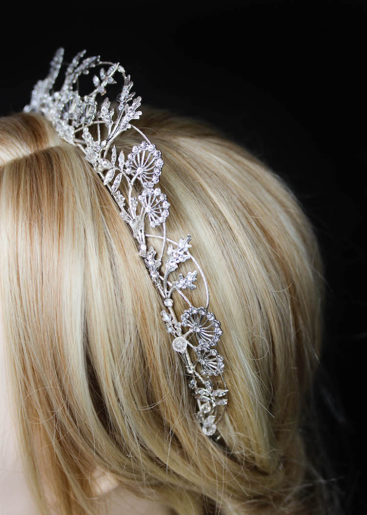 A bespoke crystal wedding crown for bride Anna - TANIA MARAS BRIDAL