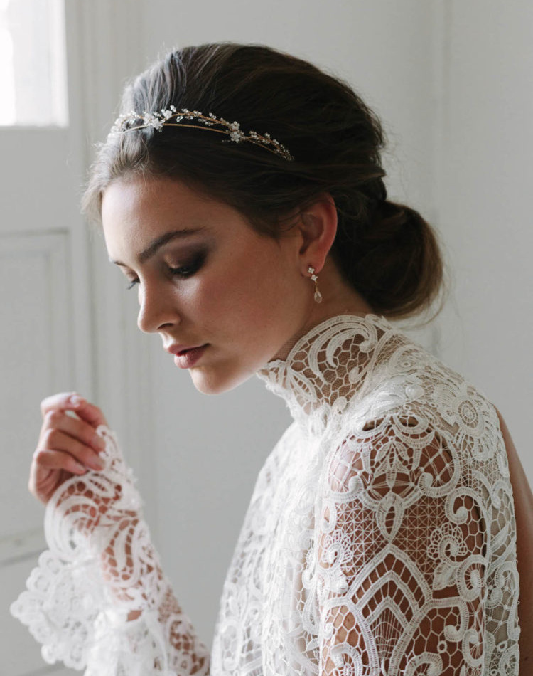 Delicate wedding crowns for the understated bride | Tania Maras