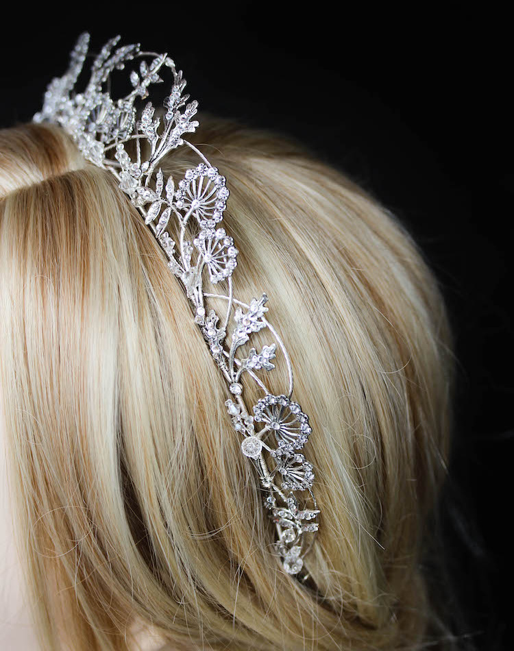 A bespoke crystal wedding crown for bride Anna | Tania Maras