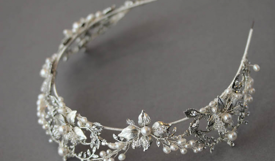 Silver Lining | Regal wedding crown with pearls for bride Ryonna ...