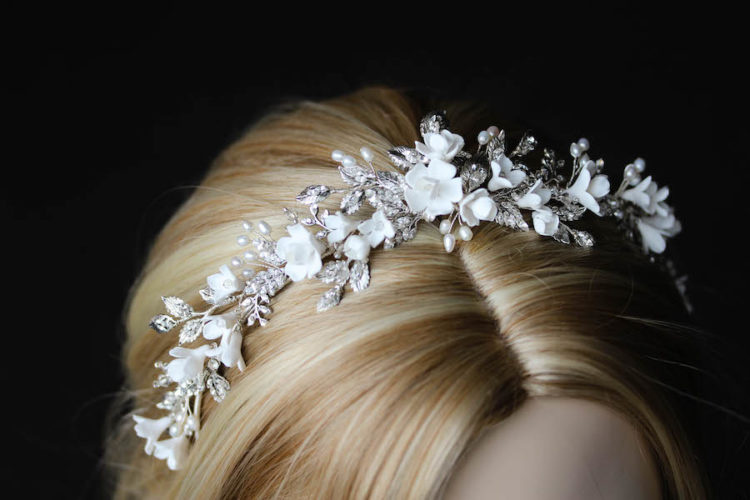 Brilliant White | A silver and white wedding crown for Samantha | Tania ...