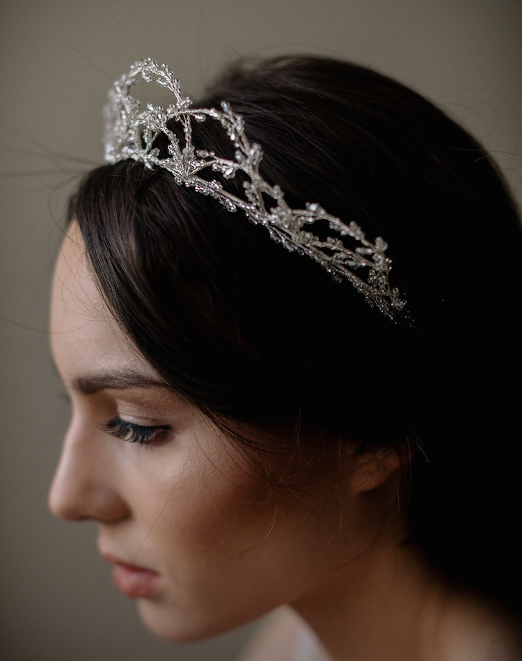 Delicate wedding crowns for the understated bride | Tania Maras
