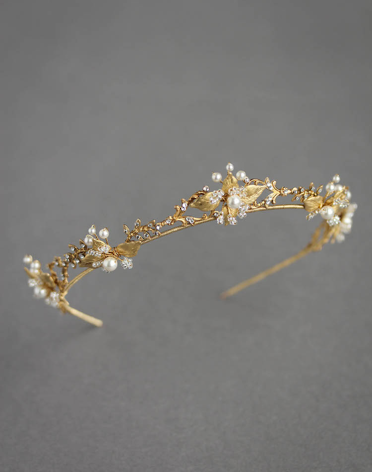 Delicate wedding crowns for the understated bride | Tania Maras